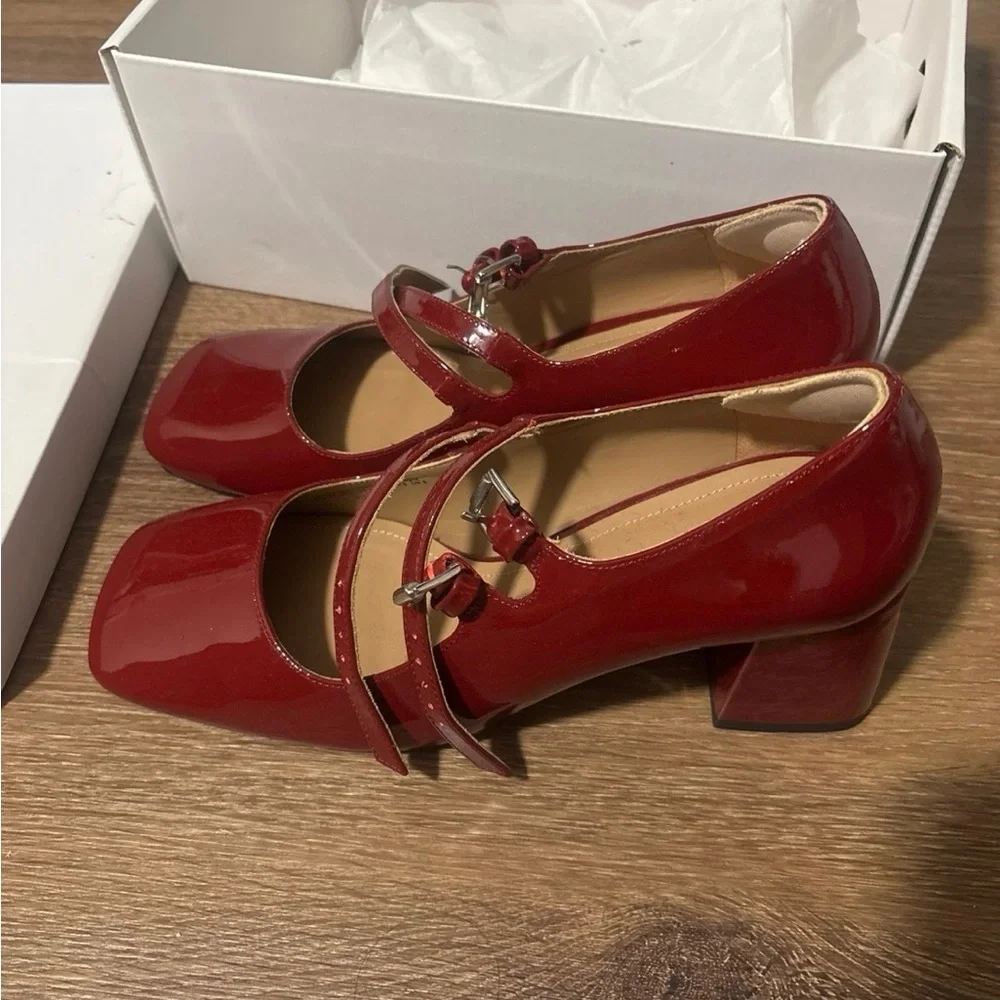 & Other Stories | Shoes | Other Stories Red Mary Jane Heels | Poshmark